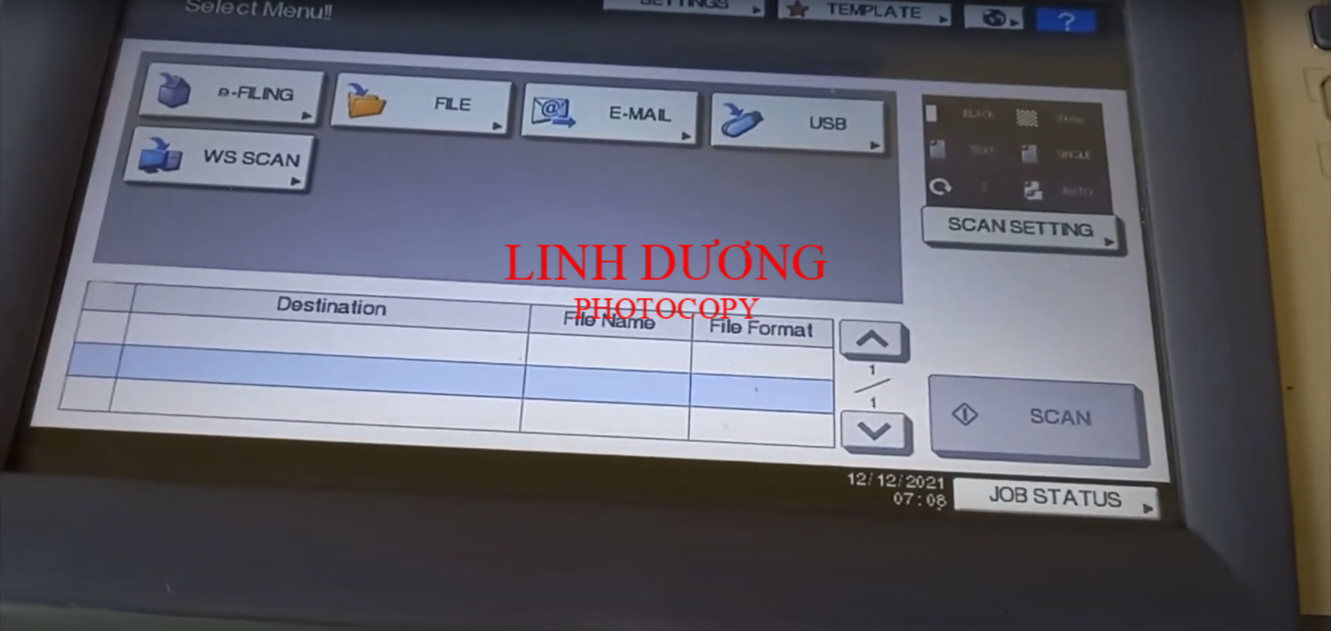 Cách scan CMND 2 mặt trên 1 trang bằng máy photocopy